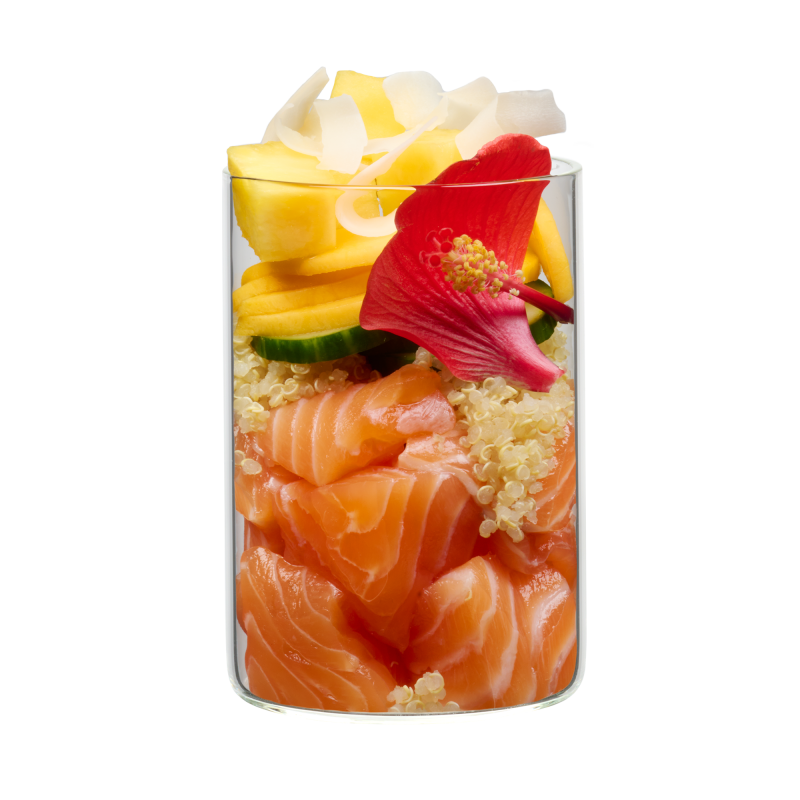 Terra Canis Flower Menü Waikiki Woof: Lachs mit Quinoa, Mango und Hibiskus